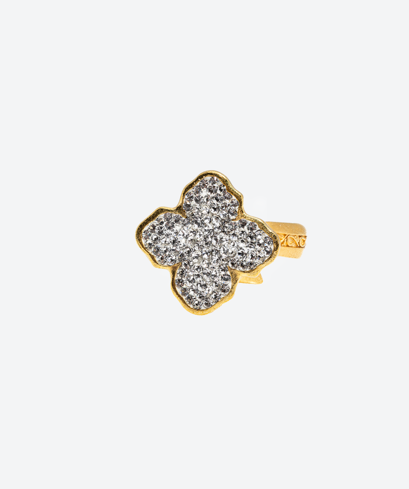 Flower Crystal Ring | Sophisticated Quatrefoil Ring, Made with ...